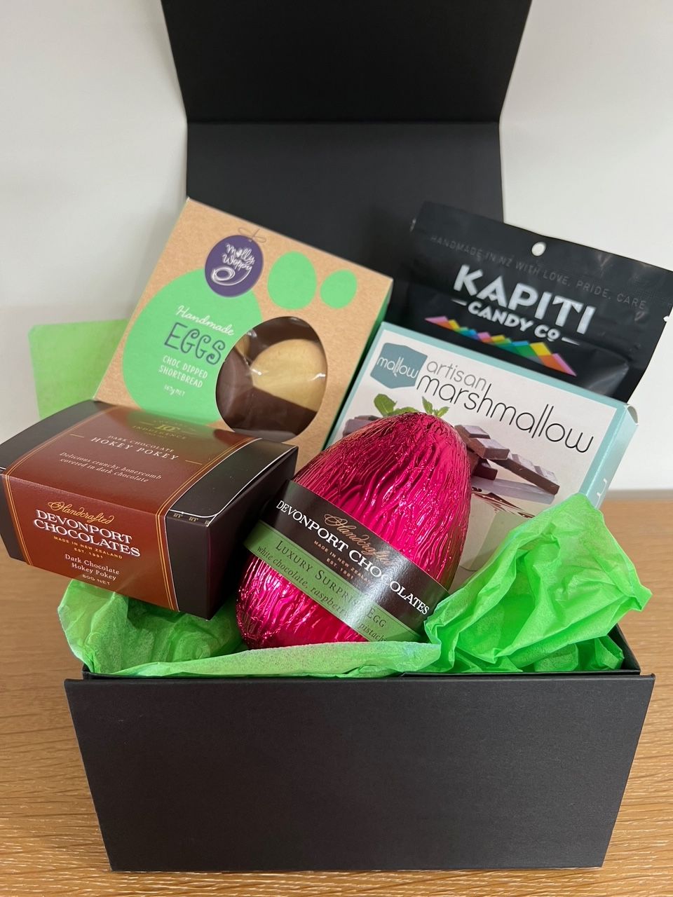 Chocolate Surprise Easter Egg & Gourmet Sweet Treats in a Stylish Trug ...